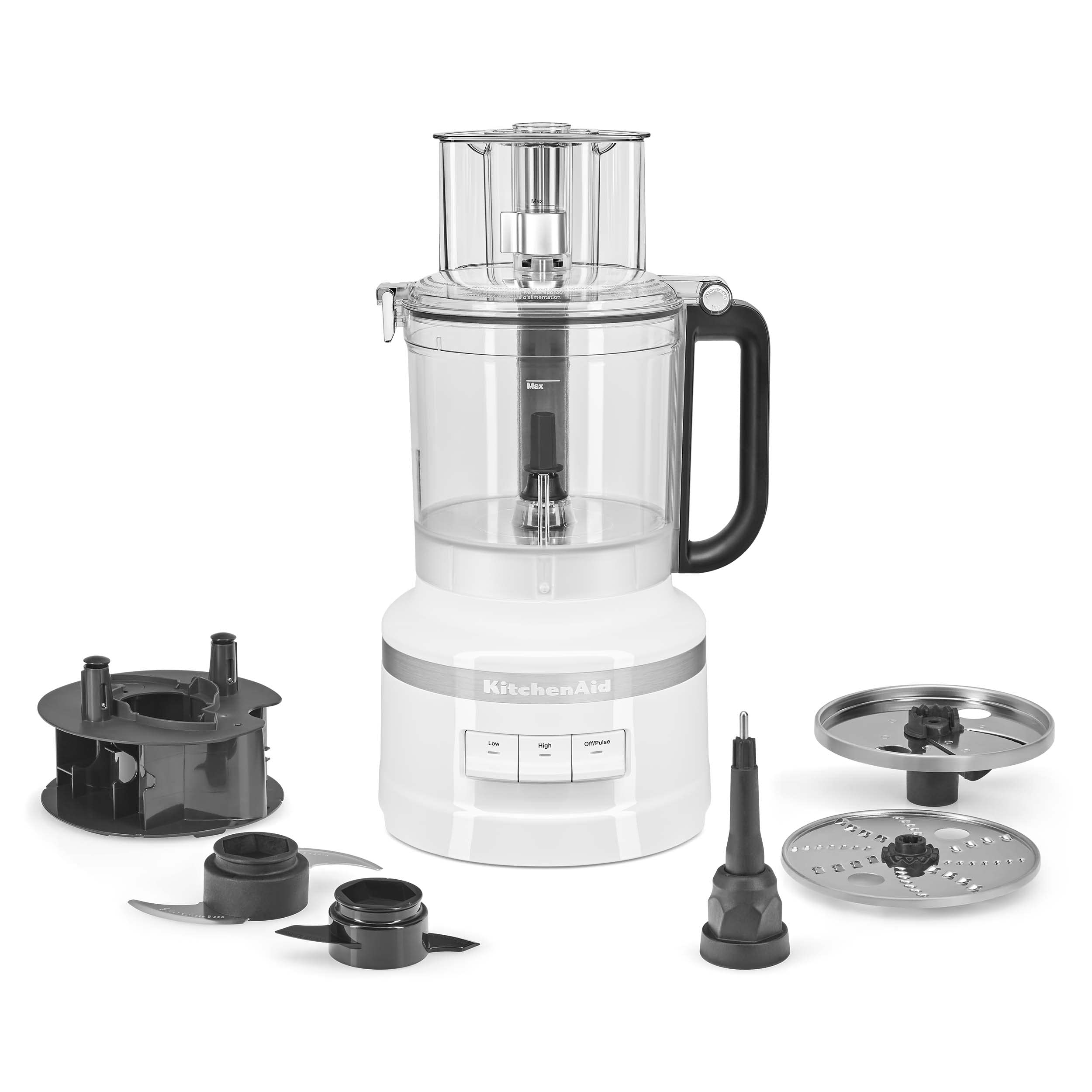 KitchenAid 13-Cup Food Processor, White & Variable Speed Corded Hand Blender - KHBV53, White