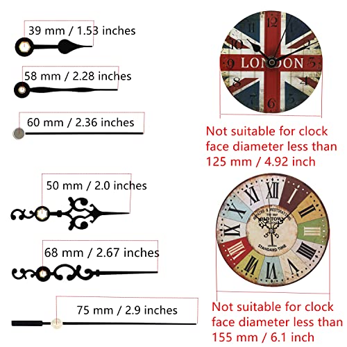 TIKROUND Youngtown 12888 Quartz DIY Wall Clock Movement Mechanism Repair Parts Replacement Kit Sweep Silent Movement,17 mm (43/64 inch) Shaft Length 9.5 mm (3/8 inch) Thread Length.