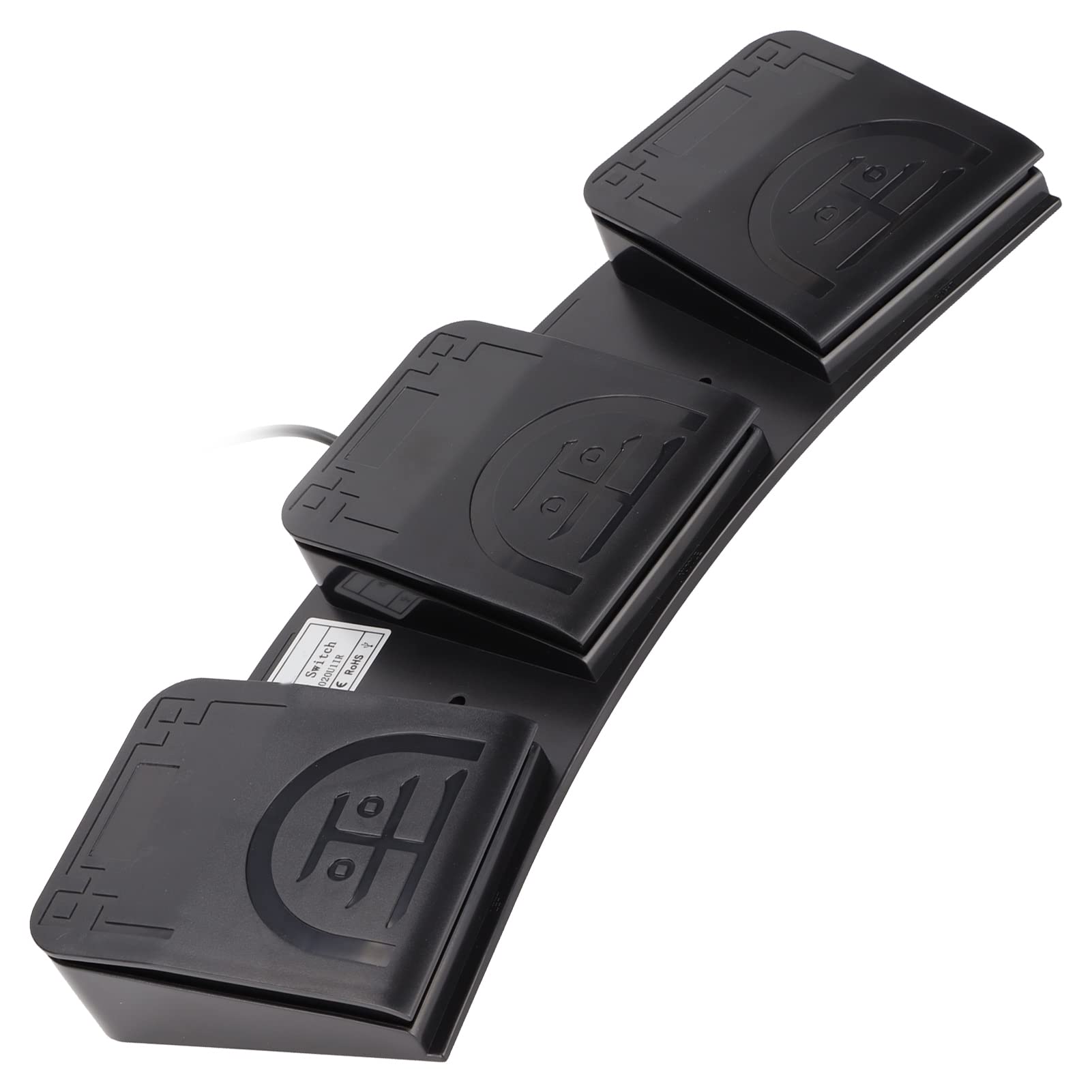 PC Gaming Foot Pedal, Mechanical USB Foot Switch 3 Key, Support MIDI Multifunction Ergonomic Sensitive for Game Media Instrument