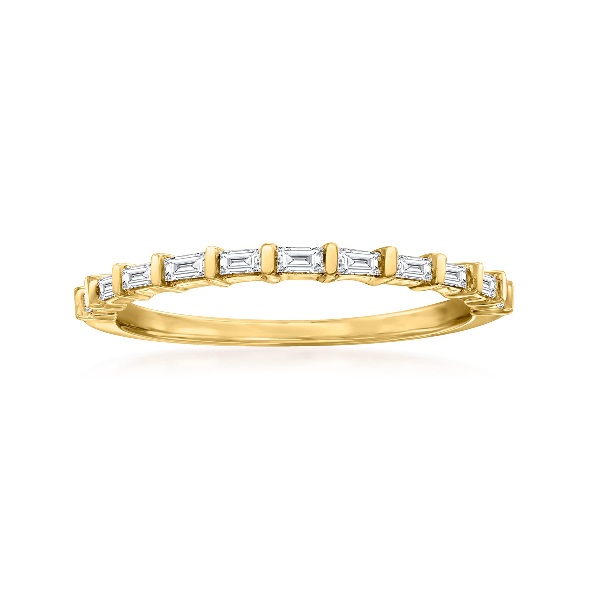 RS Pure by Ross-Simons 0.20 ct. t.w. Channel-Set Diamond Ring in 14kt Yellow Gold. Size 8