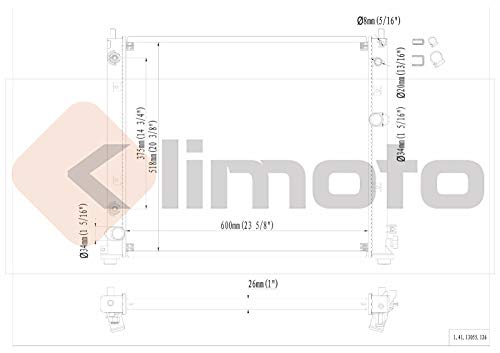 Klimoto Radiator | Compatible with Cadillac CTS 2008-2014 3.0L 3.6L V6 | Compatible with GM3010521 25789911 615343283210 13108 DPI13108