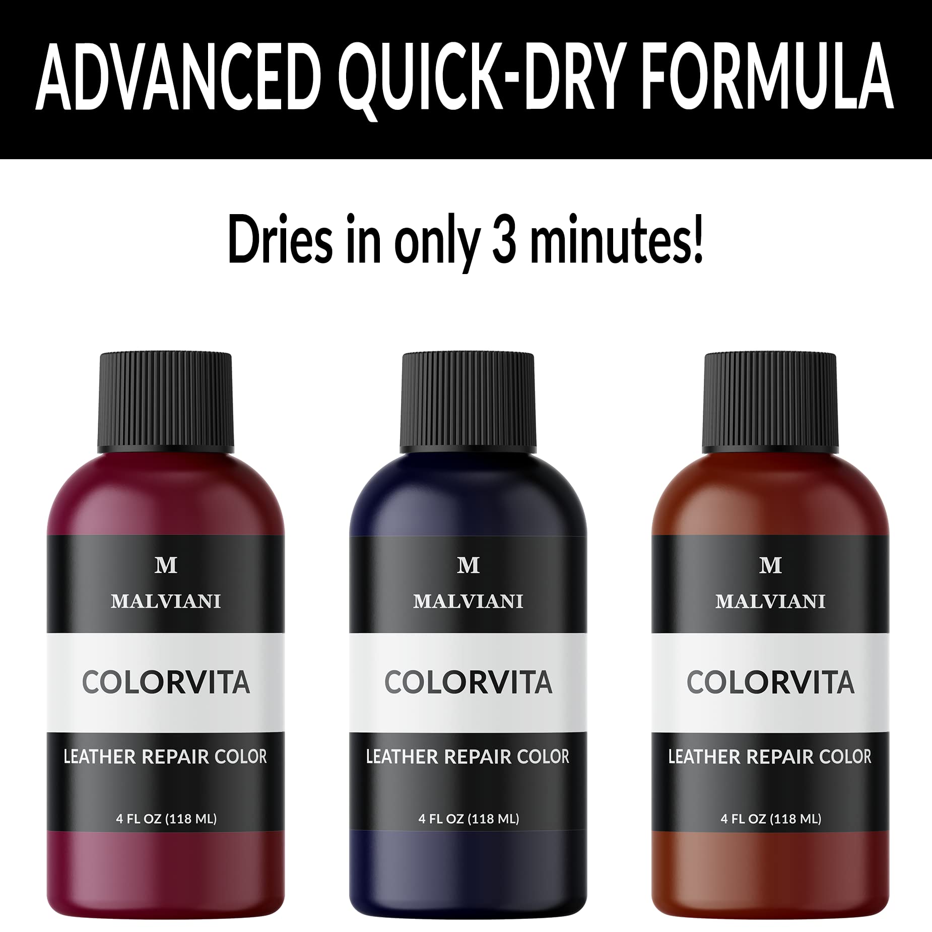 Leather Repair Color Restorer - White Ivory - Furniture, Car Seat, Couch, Vinyl, Bag & Shoes - 4 oz.