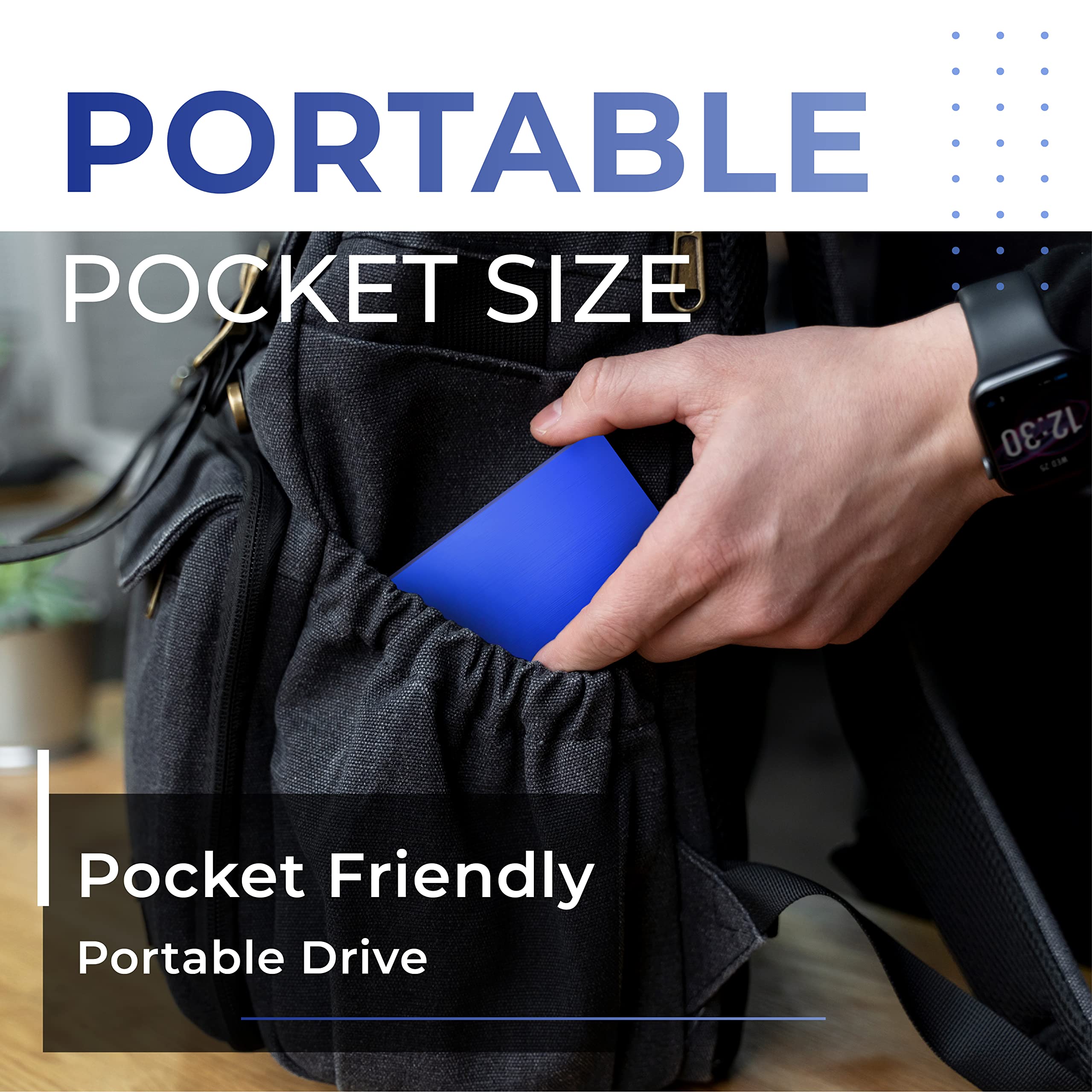 SUHSAI External Hard Drive 500GB Pocket Size Portable Hard Disk, USB 3.0 Storage & Backup External harddrive and Memory Expansion HDD for Laptop, Mac, Desktop, Gaming Console, Xbox Storage (Black)