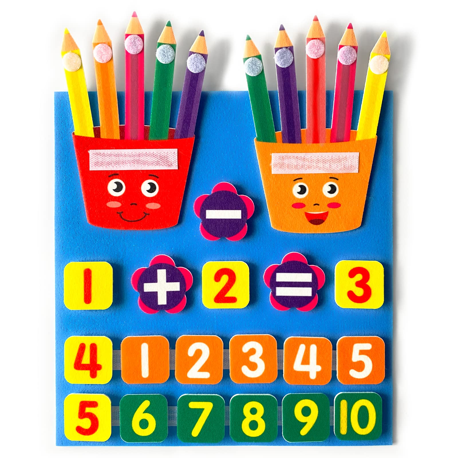 QCFDLCX Learning Numbers Felt Board for Toddlers,Counters for Kids Preschool Math,Math Games Manipulatives Kindergarten,Montessori Counting Toy for Kids