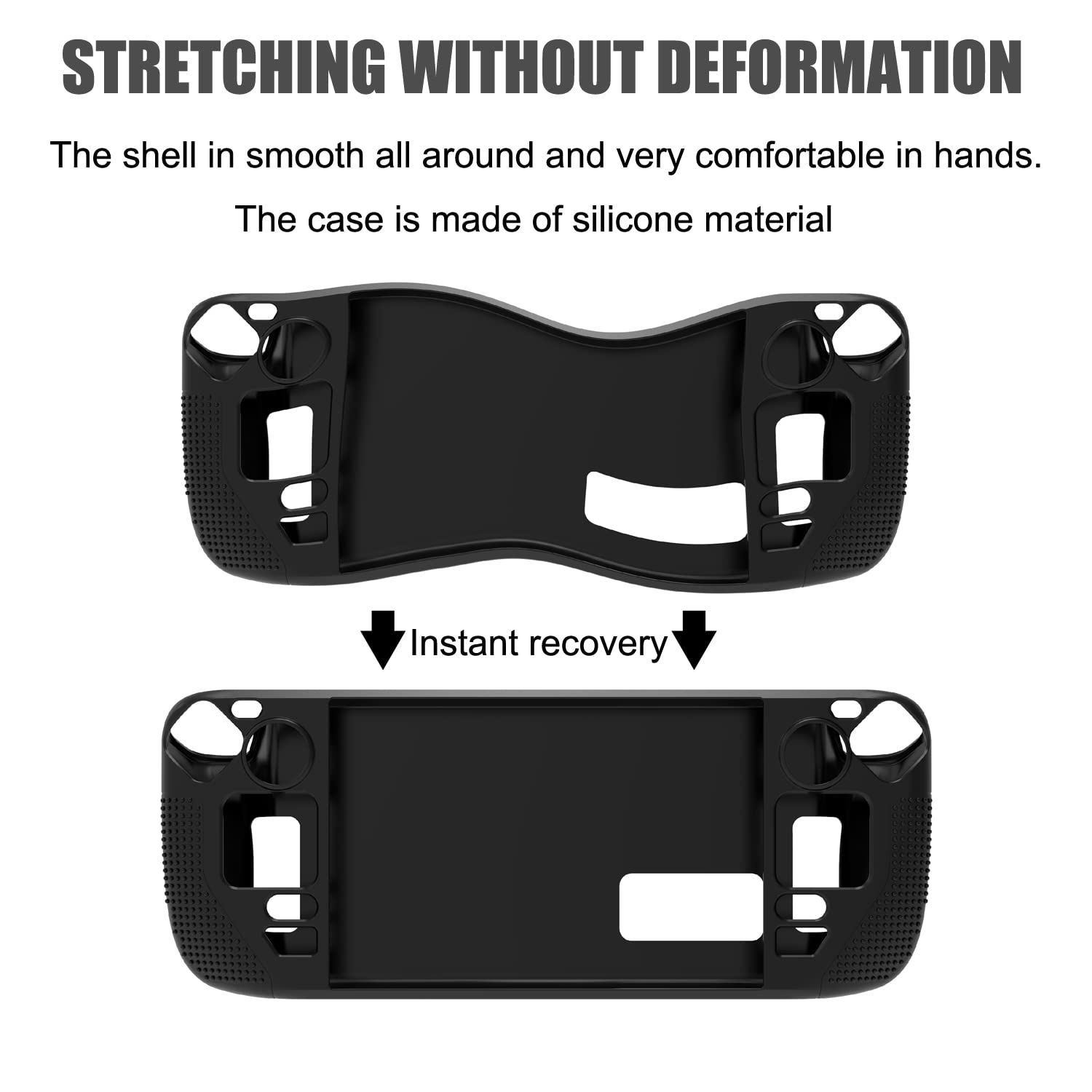 Protective Case for Steam Deck, Full Protection Steam Deck Cover, Game Machine Protector Anti- Scratch Game Console Soft Silicone Case Compatible with Valve Steam Deck (Black)