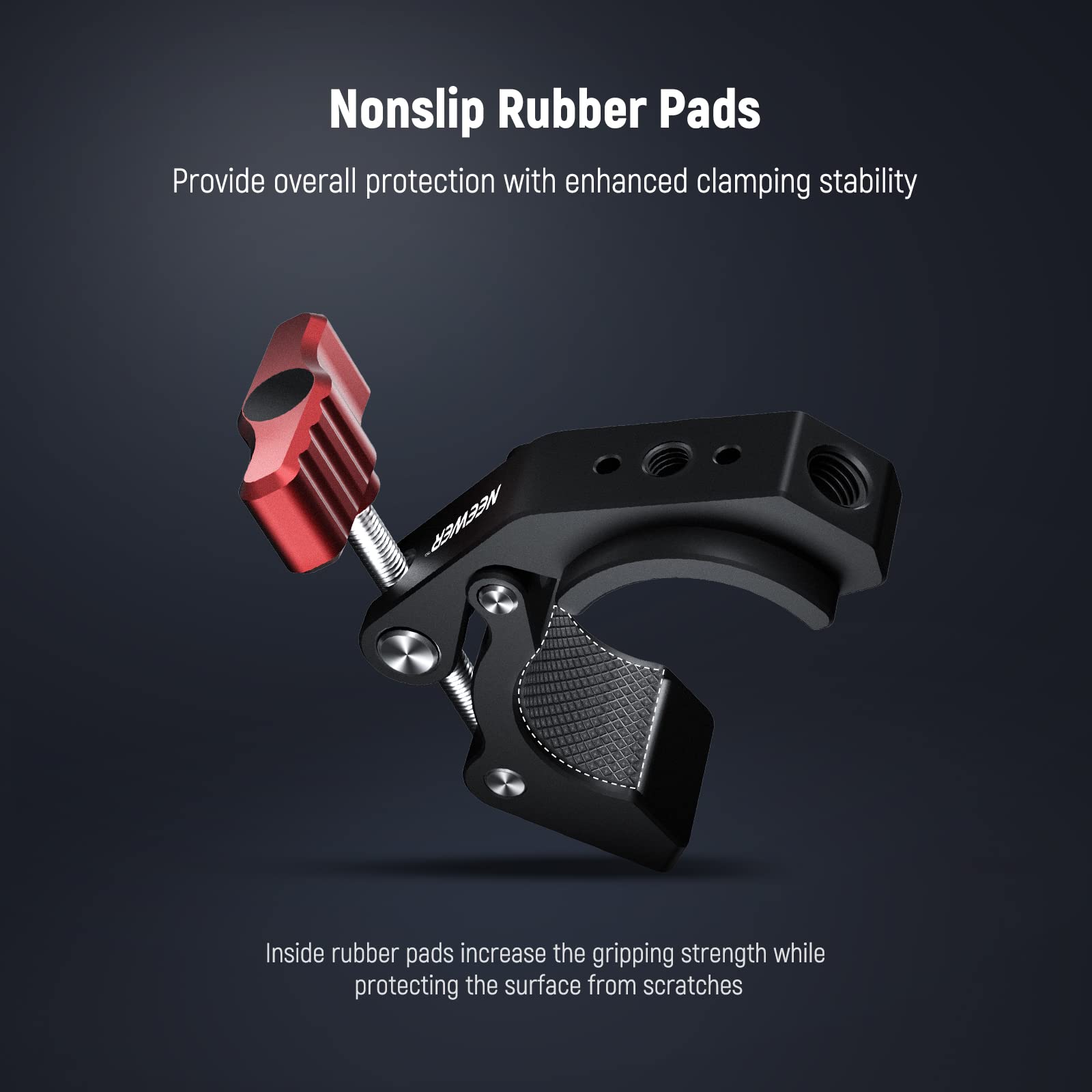 NEEWER Super Clamp with Cold Shoe and 1/4" 3/8" Threaded Holes, Max Load 4.4lb/2kg, Crab Shaped Camera Clamp Mount for Most Photography Accessories, Compatible with SmallRig Magic Arms, ST81