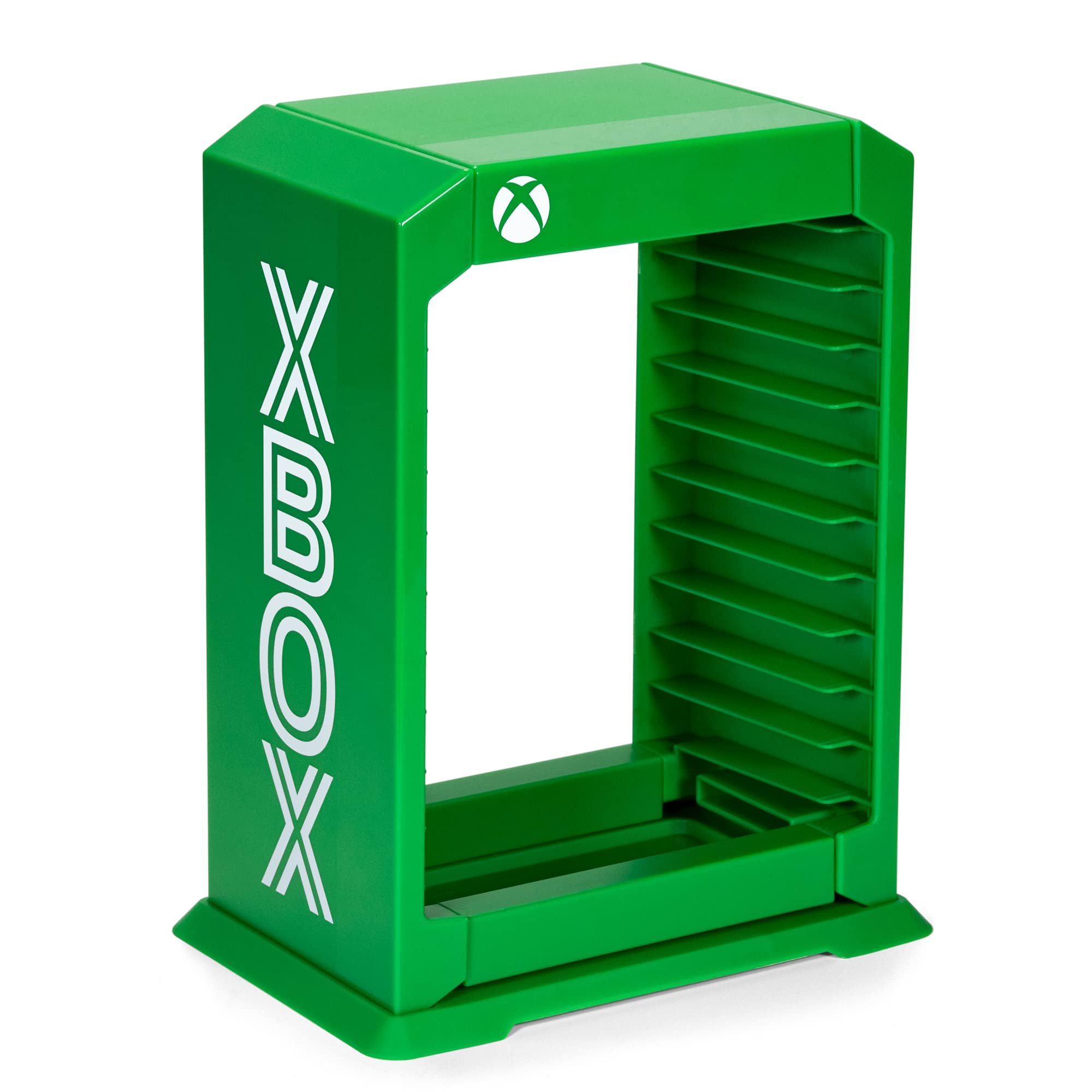 Numskull Official Xbox Premium Storage Tower, Game Stand for Xbox Series X S and Xbox One - Holder Stores 10 Games or Blu-Ray Cases, 2022 Edition