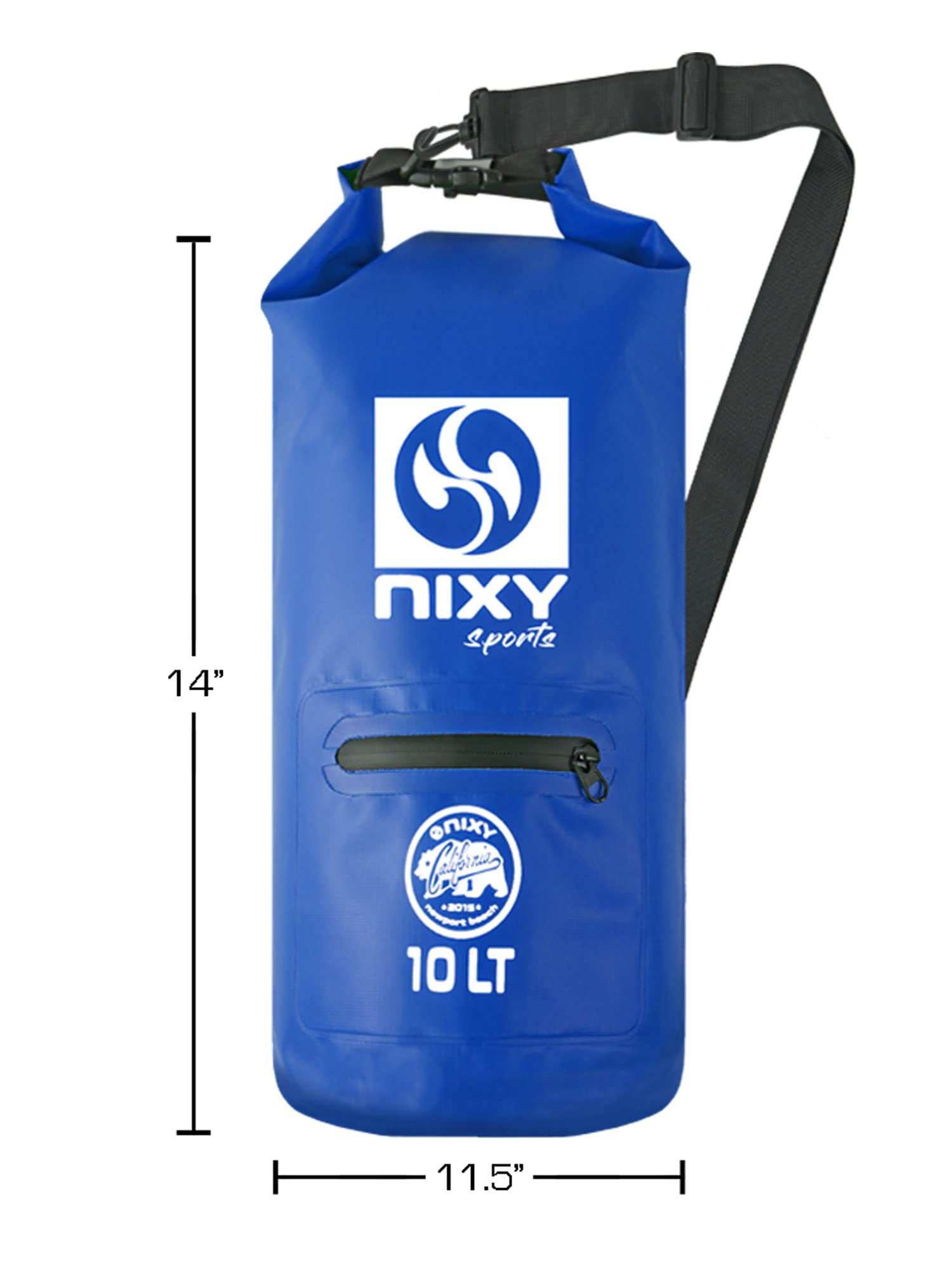 NIXY Waterproof Dry Bag 10L Roll Top - Lightweight and Durable for Paddleboarding, Kayaking, Hiking, Camping, Boating, Beach, Swimming, Sailing, and More - Green, 10L