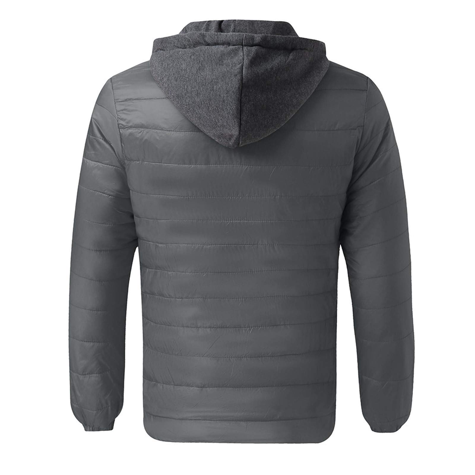 Men's Lightweight Warm Puffer Jacket Winter Down Jacket Thermal Hybrid Hiking Coat Water Resistant Packable Autumn Winter Gray