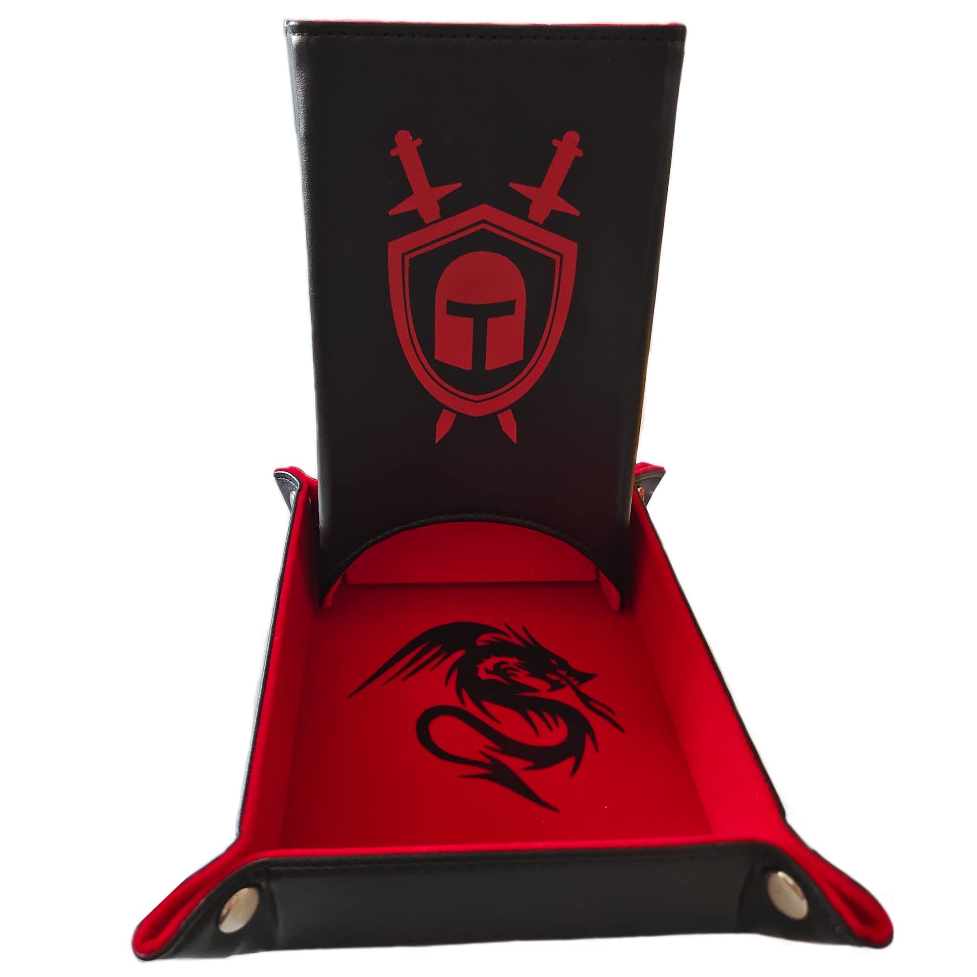 TRPGBOX Dice Tower and Dice Tray for RPG Table Top Gaming - Black/Red