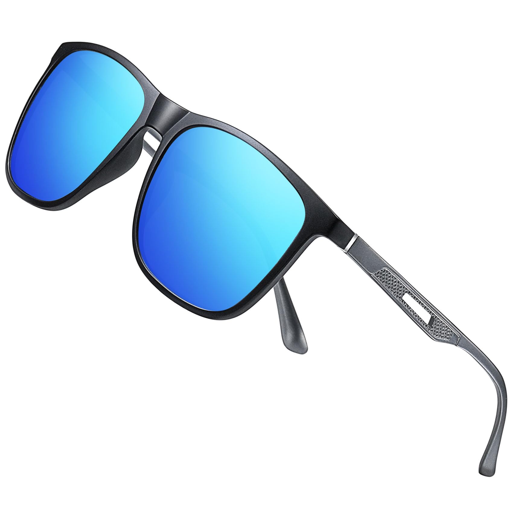Men’s Polarized Sunglasses Retro Square Metal Frame Aluminum Driving Fishing Sun Glasses
