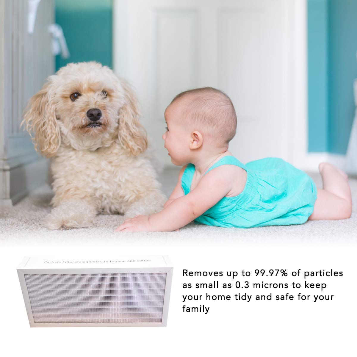 MaximalPower Replacement HEPA Filter for Blueair 400 Series Air Purifiers | Compatible with Classic Air Purifier Models 402, 403, 405, 410, 450E, 455EB, 480i