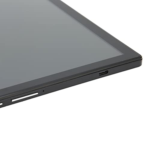 Rosvola Student Tablet, 7000mAh 2 Card Slots Office Tablet 10 Inch IPS Black 6GB RAM 256GB ROM for Gaming (US Plug)