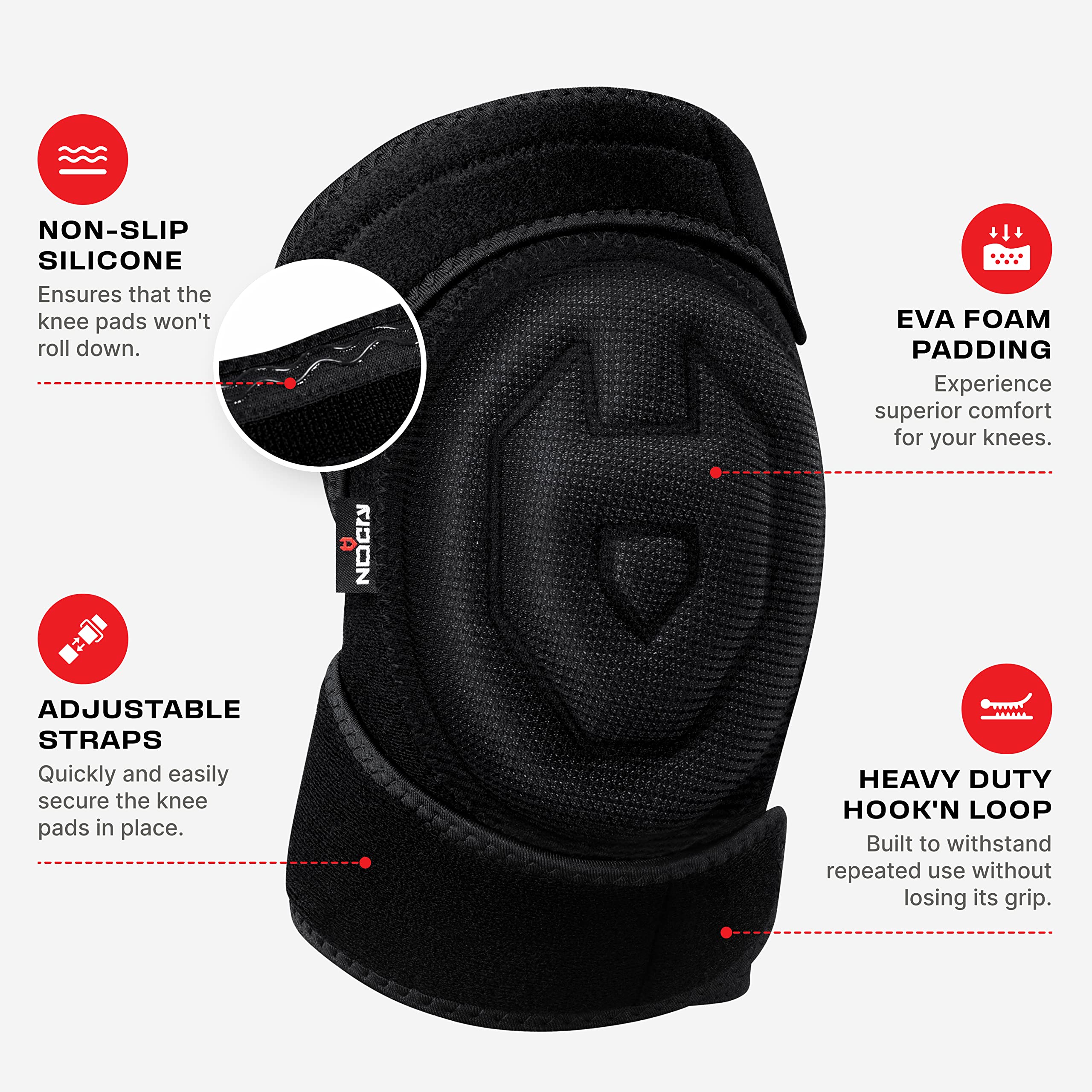 NoCry Gardening and Cleaning Foam Knee Pads for Men and Women with Two Strong, Adjustable Straps, Thick, Comfortable, Waterproof Cushion and a Soft Inner Liner. Green