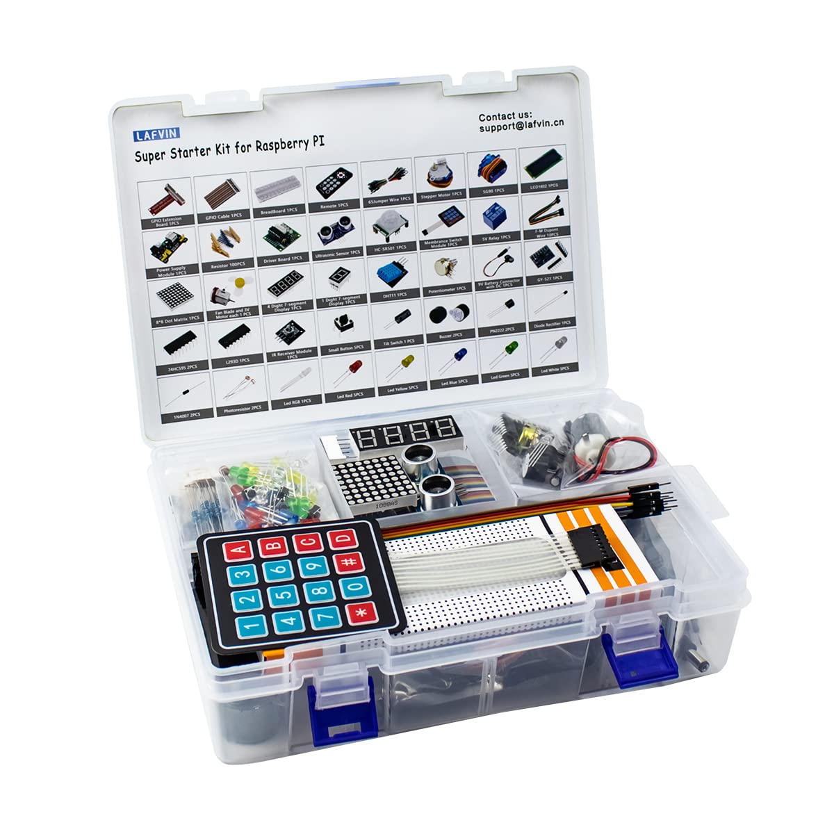 LAFVIN Super Starter Kit for Raspberry Pi 4, Model 3B+ 3B 3A+ 2B 1B+ 1A+ Zero W+ DIY Kit Python,C Languages with Tutorial