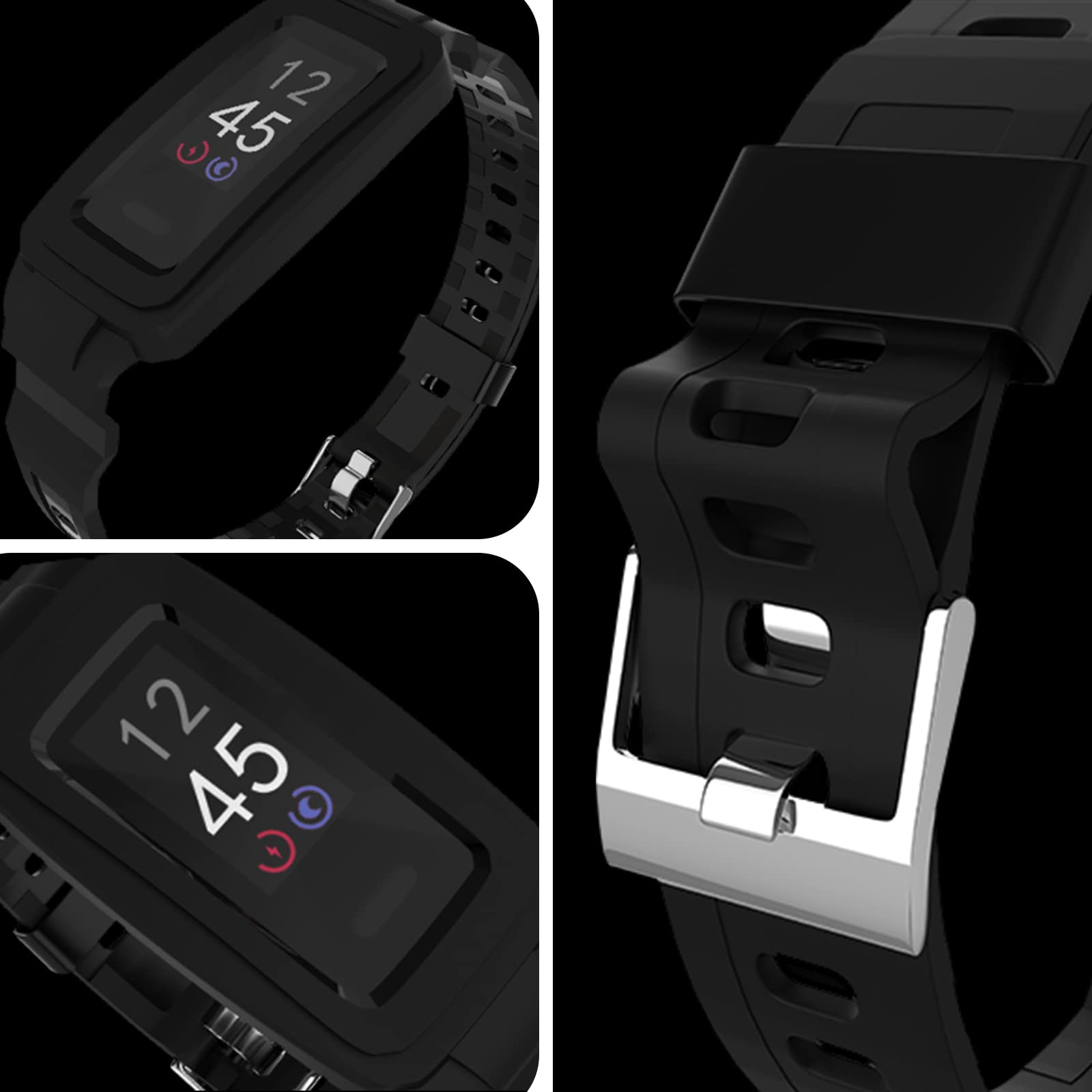 omee 2 Pack Halo View Bands with Case Compatible with Amazon Halo View Fitness Tracker [2021], Halo View Soft Silicone Sport Replacement Band for Men Women
