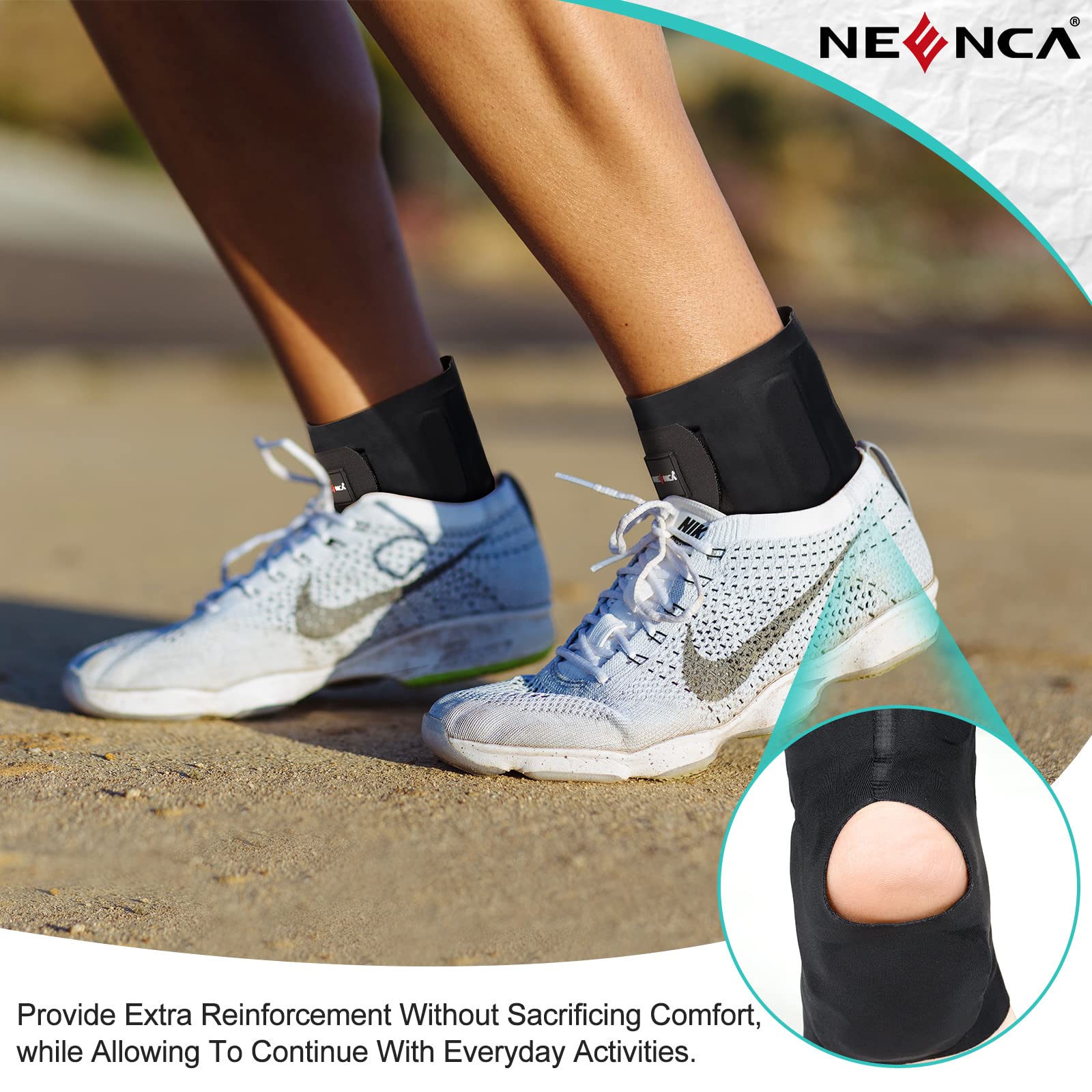 NEENCA Ankle Brace with Inflatable Heel Pads (Large)