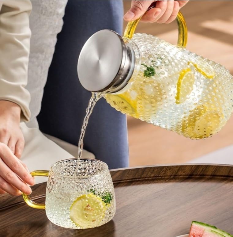 ZYJBM Clear Kettle Teapot High-capacity Kettle Heat-Resistant Glass Bottle with 2 Cup