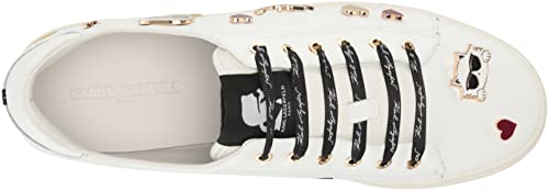 Karl Lagerfeld Paris Cate Shoes β Sneakers for Women with Iconic KLP Pins, Bright White, 11