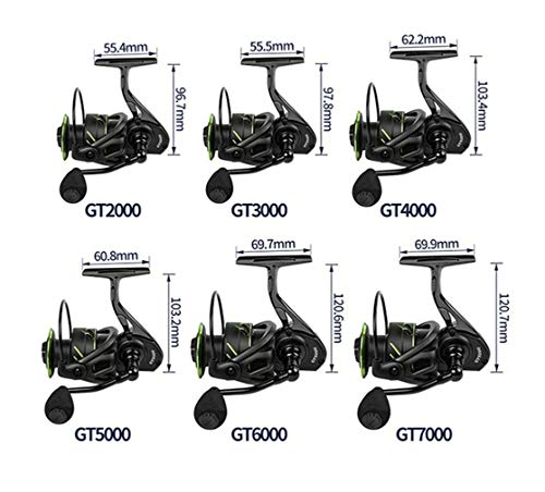 LLJPYX7L Fishing Reel Full Metal Rocker, Left and Right Interchangeable Super Smooth 13+1 Bearing for Beginners to use for Oceans, Lakes, Rivers, Beaches (Size : 6000)