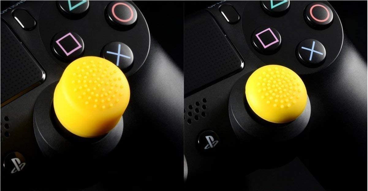 Rymfry Analog Thumb Stick Grips Cap Silicone Thumbsticks Joystick Cap Cover for PS4 PS3 PS2 Switch Pro Xbox one Xbox 360 Wii U Controller - Yellow