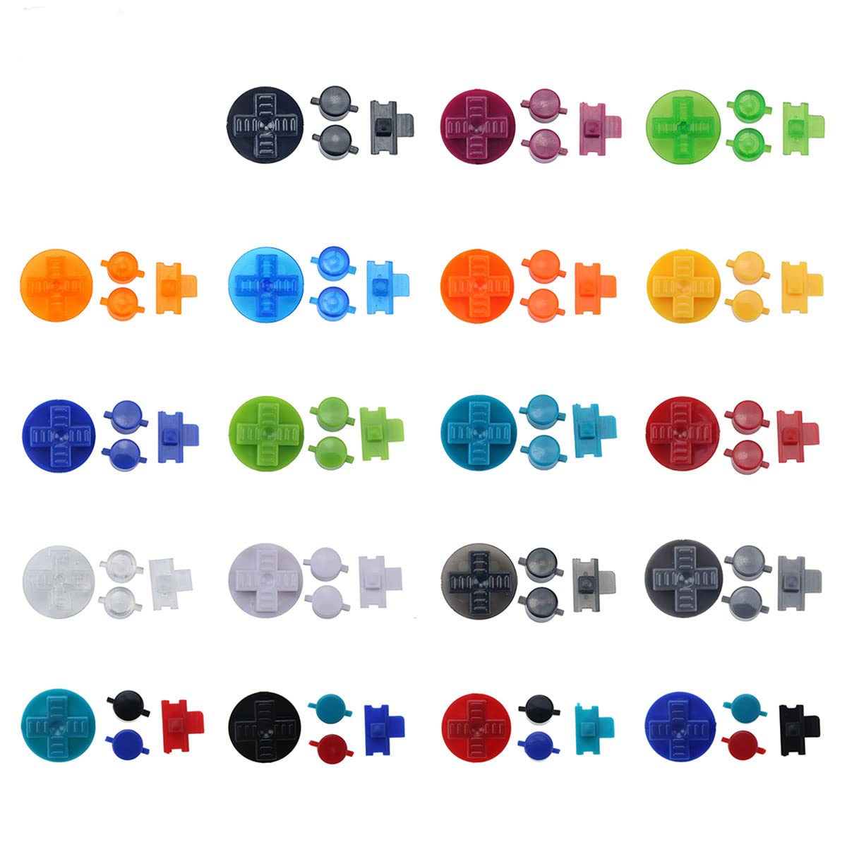 Rymfry Colorful A B Buttons D-pad Buttons for Gameboy Classic GB Keypads Replacement (Colorful D)