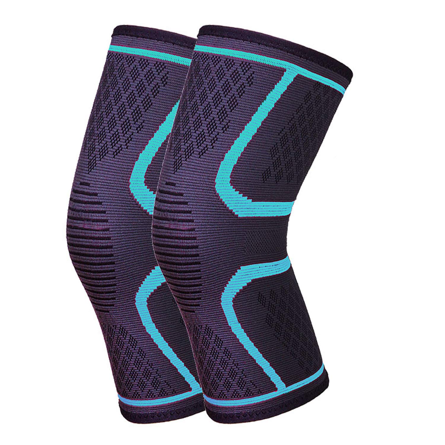 Kneepad Knee Brace Support Arthritis,Sports, Joint Pain Relief and Injury Recovery (1 Pair=2 Pieces),Blue,L