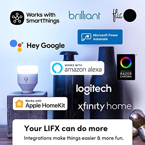 LIFX Color (Nightvision Edition), 1100lm E26, Wi-Fi Smart LED Light Bulb, Full Color and Whites, No Bridge Required, Works with Alexa, Hey Google, HomeKit and Siri, 2-Pack