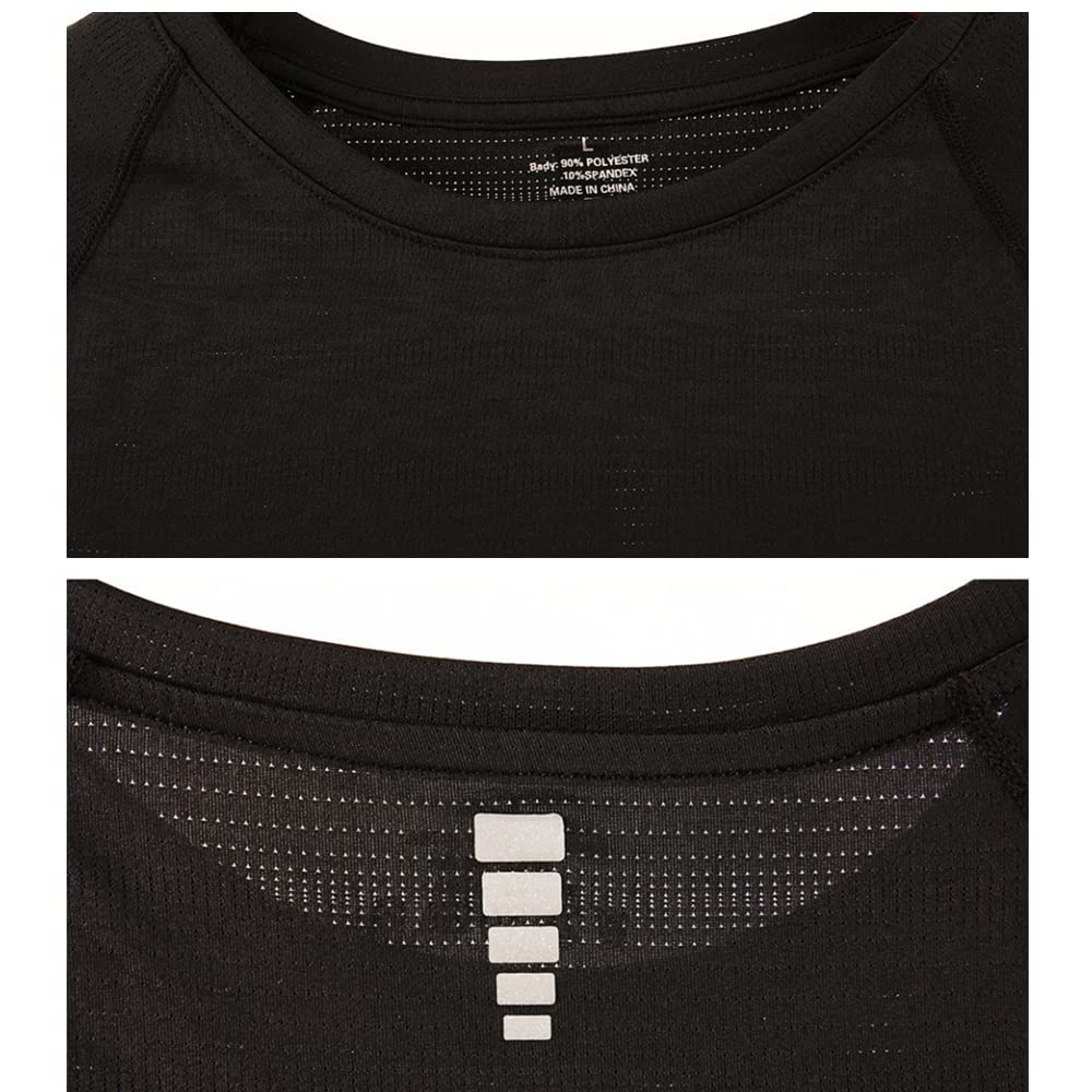 ON YOUR LEFT Dry Fit T-Shirts for Men, Athletic Running Short Sleeve Crewneck Mens Tshirts, Workout, Athletic, Casual (4X-Large, Black)