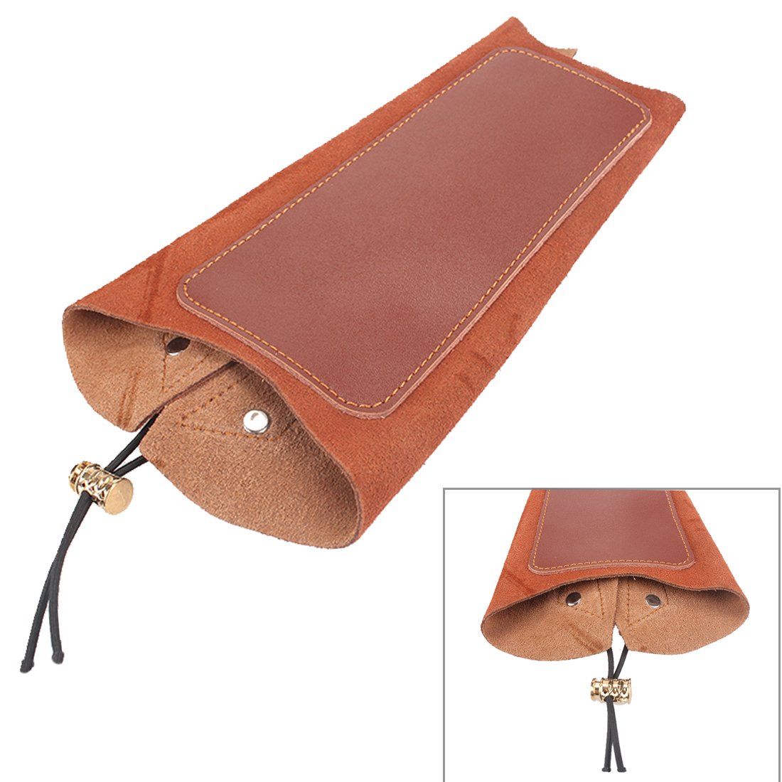 Kratarc Archery Leather Adjustable Wristband Unisex Protective Arm Guard for Hunting Target Bow (Brown (Suede Leather))