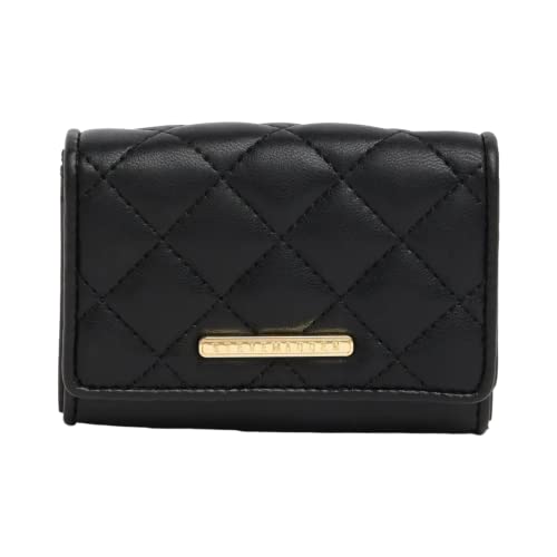 Steve Madden BBrett Compact Quilted Wallet (BLACK)
