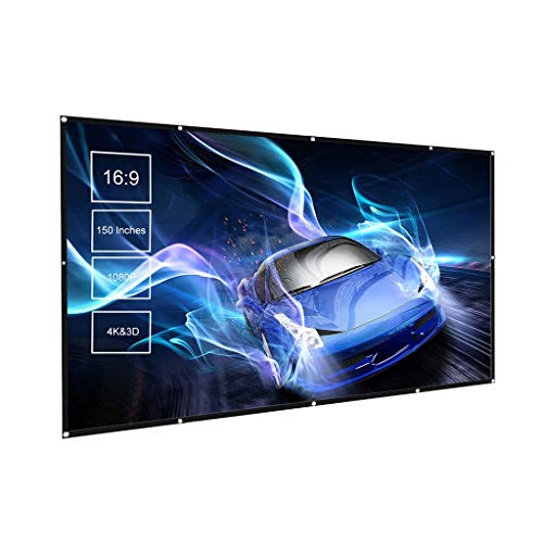 KXDTZ 60-150 inches Projector Screen Widescreen 16:9 Portable Projection Screen Anti-Crease Foldable for Outdoor Projector Home Office (Size : 150 inch)