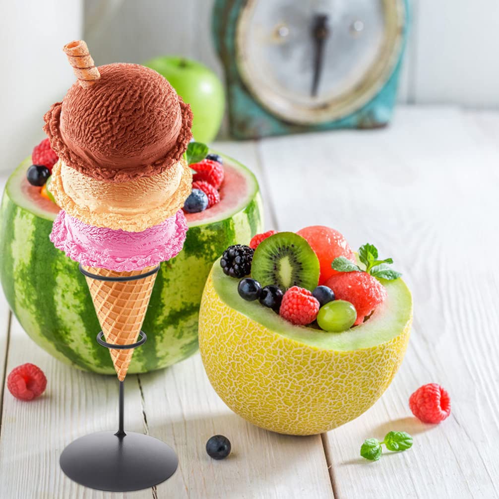Operitacx 3Pcs Ice Cream Cone Holder Iron Popsicle Display Stand Egg Cone Holder Racks Waffle Cones Holder DIY Baking Rack Food Serving Rack
