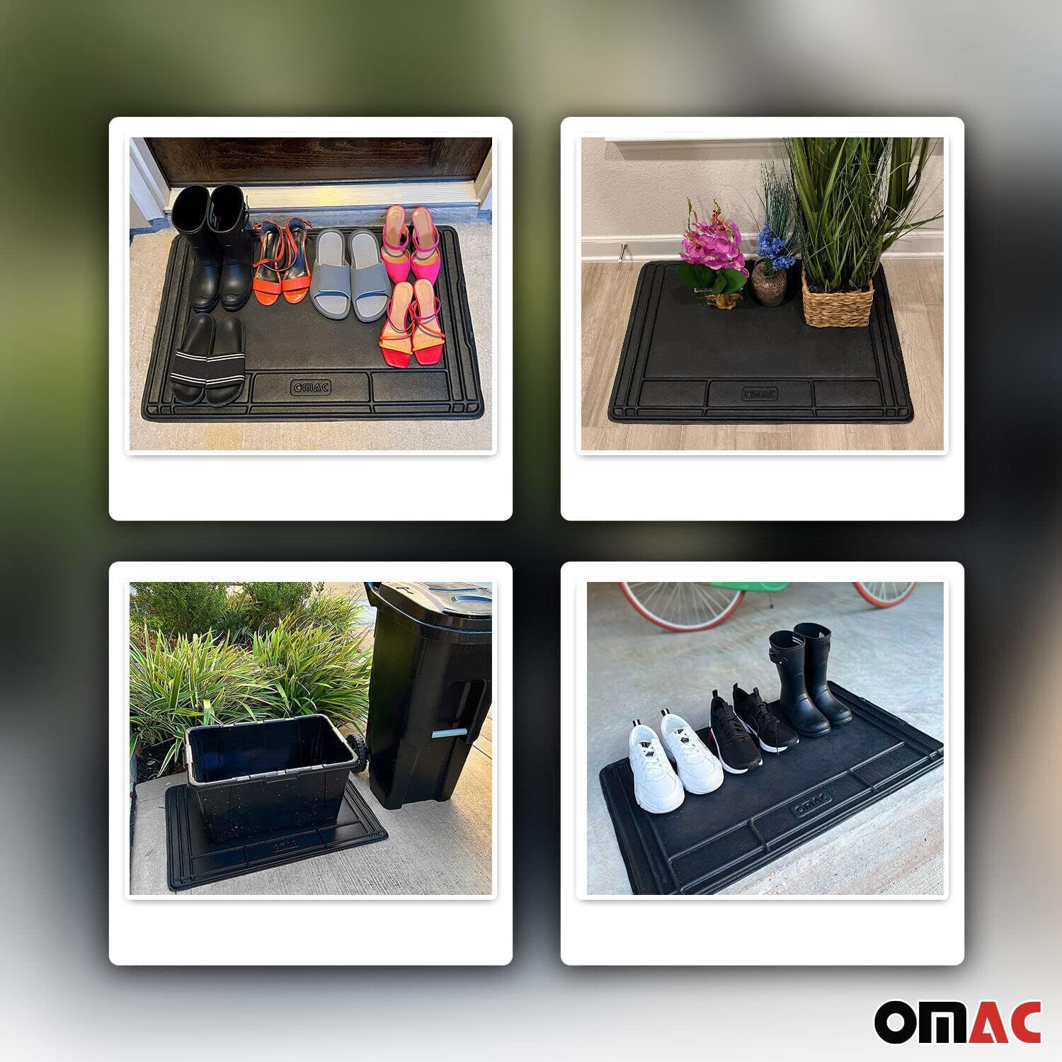 OMAC Under The Sink Mat, Trimmable, 34.6 x 22.4 inch, Waterproof, Cabinet Liner Protector for Kitchen and Bathroom, Undersink Tray, Rubber, Black