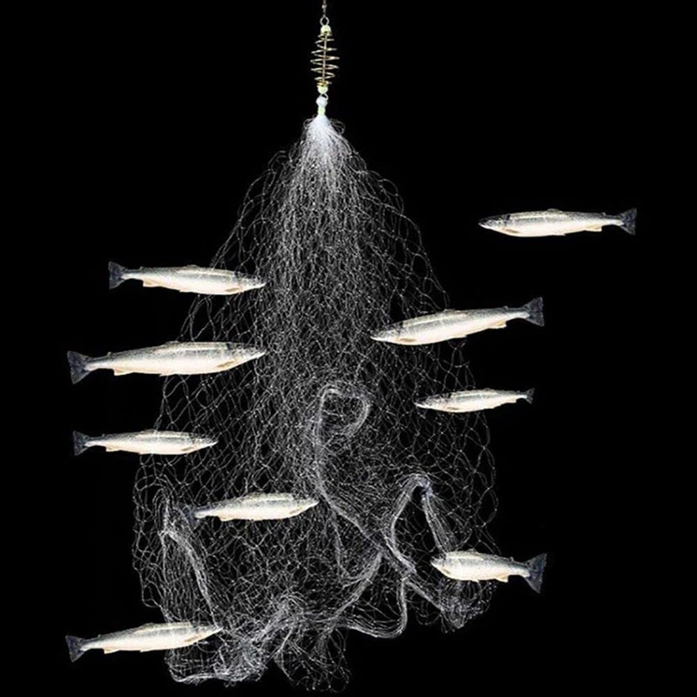 Netting Fish Luminous Bead Cast Gill Nets Fishing Accessories Trap Mesh Ice Fishing Net Tackle(6-0.25-0.5kg Fish)