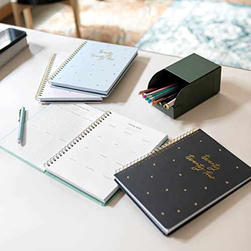 Letts Celebrate Weekly/Monthly Planner, 12 Months, January to December, 2024, Gold Twin-Wire Binding, A5 Size, 8.25" x 5.875", Multilingual, Mint (C082187-24)