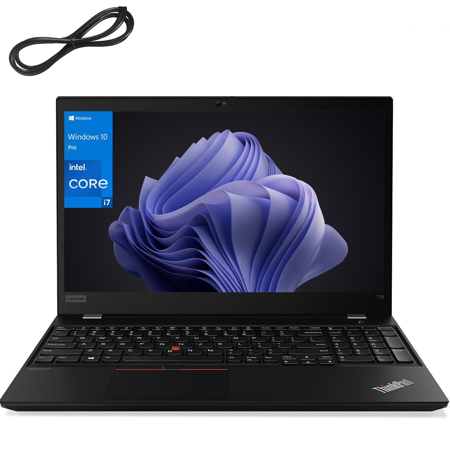 Lenovo ThinkPad T15 Gen 2 15.6" FHD Business Laptop Computer, Intel Core i7-1165G7 up to 4.7GHz, 32GB DDR4 RAM, 2TB PCIe SSD, WiFi 6E, Bluetooth 5.1, Thunderbolt 4, Windows 10 Pro, BROAG Cable
