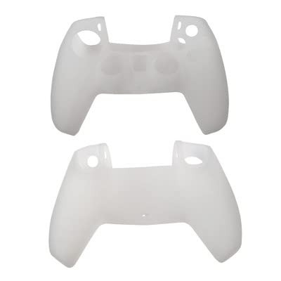 PS5 Controller White Skin PS5 Controller Grip Silicone Case Cover Protector Accessories for PS5 Controller,