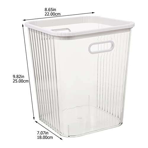 Zerodeko Garbage Bin Clear Trash Can Transparent Wastebasket Square Garbage Container Bin Small Trash Bin Plastic Garbage Can for Home Bathroom Bedroom Kitchen Dorm Room Office Bathroom Trashcan