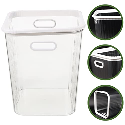 Zerodeko Garbage Bin Clear Trash Can Transparent Wastebasket Square Garbage Container Bin Small Trash Bin Plastic Garbage Can for Home Bathroom Bedroom Kitchen Dorm Room Office Bathroom Trashcan