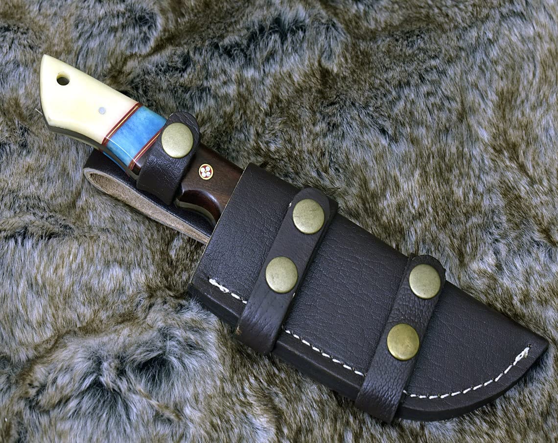 PSK74 - 1| 3| 5| 10| 15| 20 Pieces Pack Bulk Lot - 10″ Custom Damascus Gut Hook Knife, Hunting Fishing Camping Utility Knife Gift, Bulk Discounted (20 Pieces)