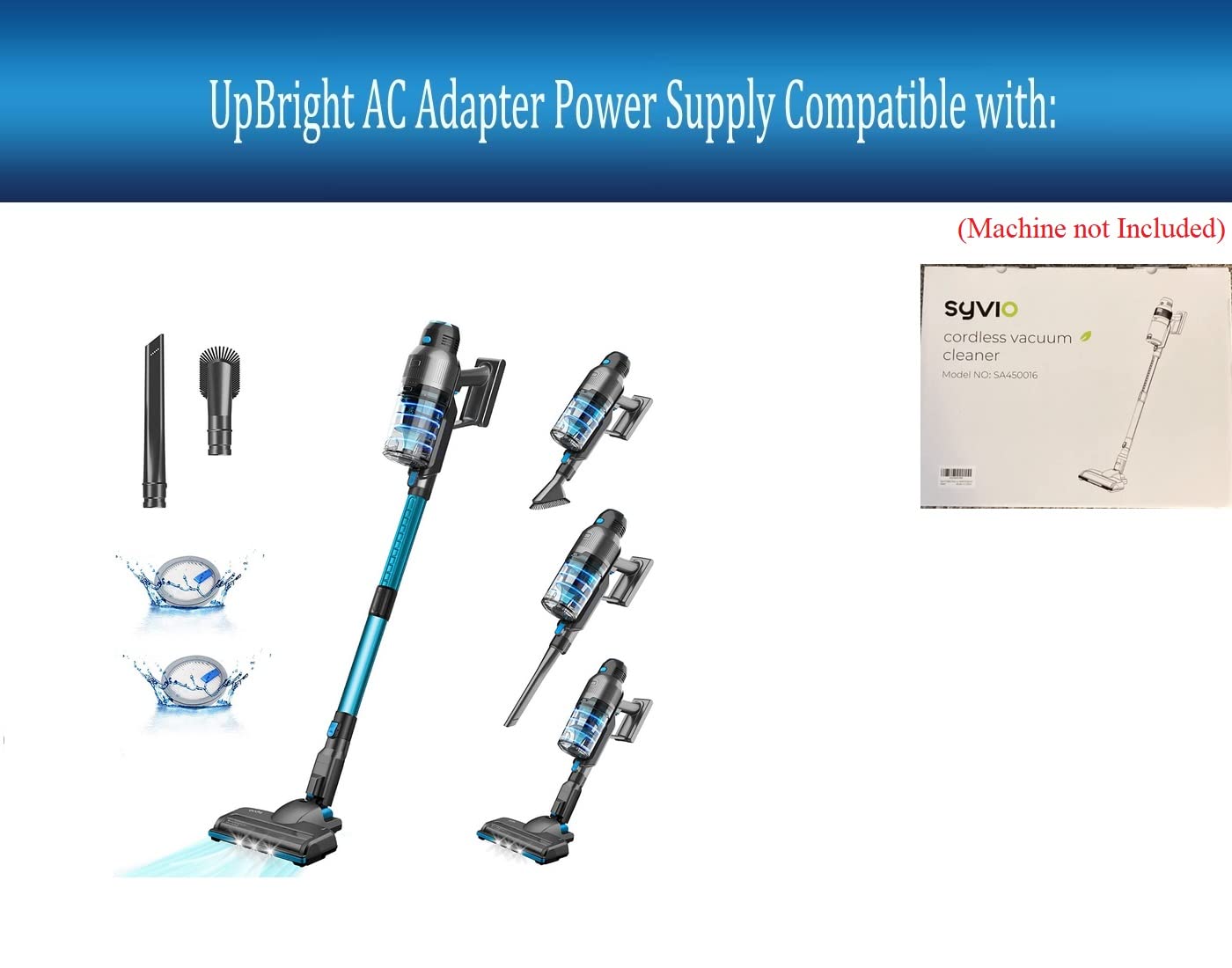 UpBright 31V AC/DC Adapter Compatible with Syvio Model SA450016 25.9V 2200mAh Lithium ion Battery Pack 235W 22Kpa Lightweight Cordless Stick Vacuum Cleaner 31VDC 500mA 0.5A Power Supply Cord Charger