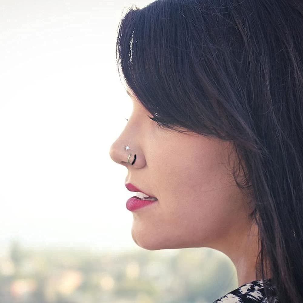 Nose Stud L Shaped Nose Ring Hoop Stainless Steel Nose Piercing Jewelry Hoop Nose Rings for Women Men
