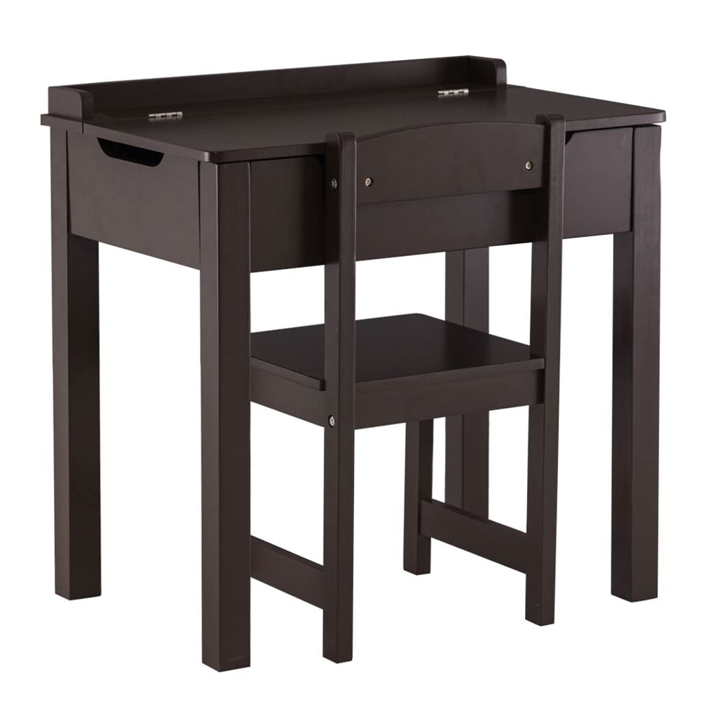 LLLY 59 X 40.5 X 59cm Study Table and Chair 2 Sets of Drawers Can Be Opened 1 Table and 1 Chair Brown