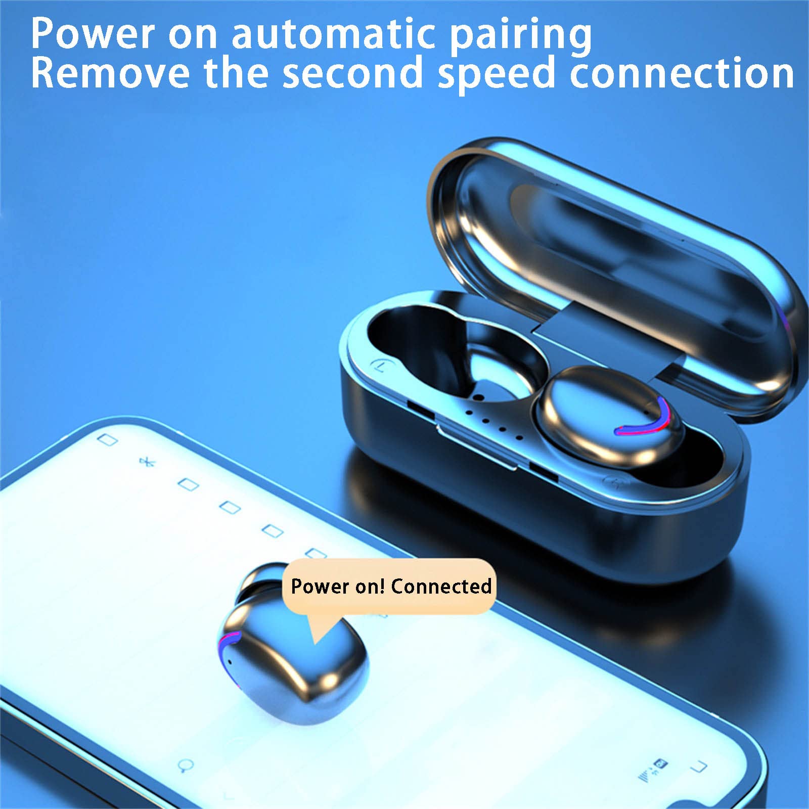 Viligee Mini Touch-Control Wireless Bluetooth Earphones - Earbuds Headset Long Endurance Travel Essentials in-Ear Stereo Headphones with Portable Charging Box Home Sport Working Office Outdoor Use