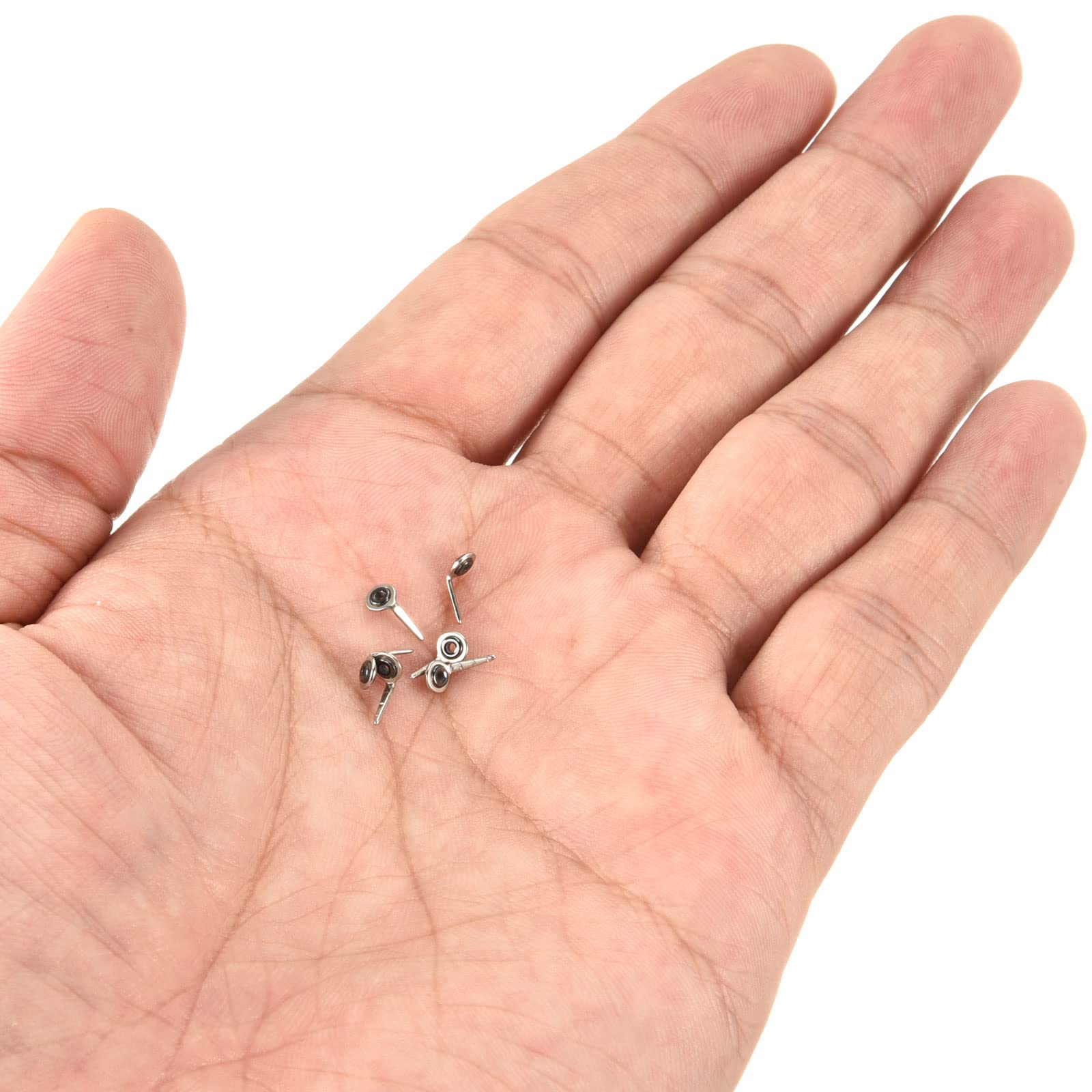 PATIKIL 0.94mm Fishing Rod Guide Repair Kit, 8 Pack Iron Eyelet Replacement for Saltwater Freshwater Fishing, Silver