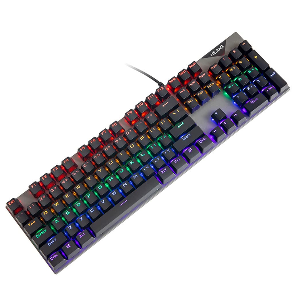 unband Wired Keyboard Metal USB Wired 104 Key Mechanical Gaming Keyboard with LED RGB Backlight Green Switch
