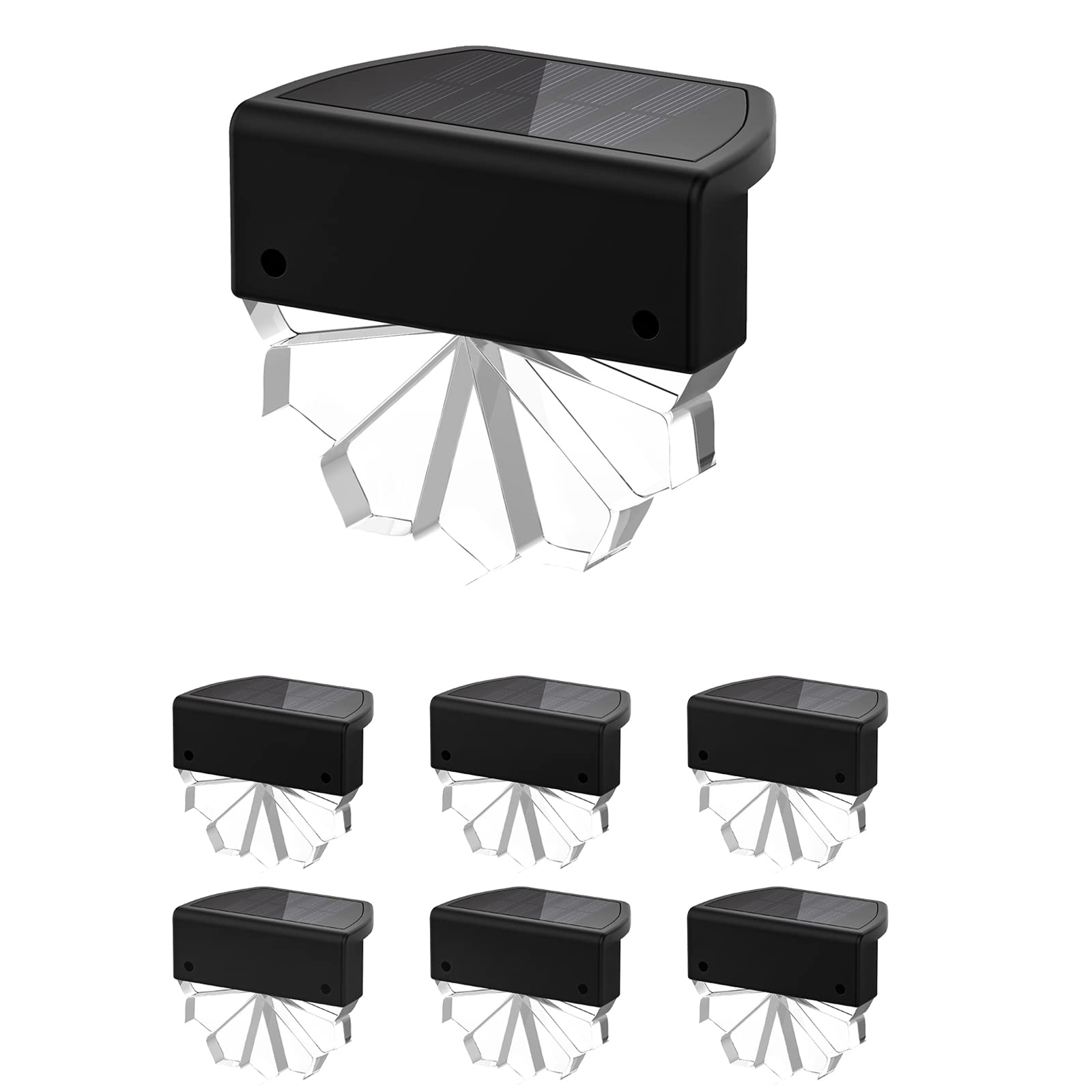 Mastlend Solar Deck Lights, Solar Ladder Light Set 6 Pack, Outdoor Solar Step Lights Outside Waterproof LED Solar Fence Lights, 120mah Battery
