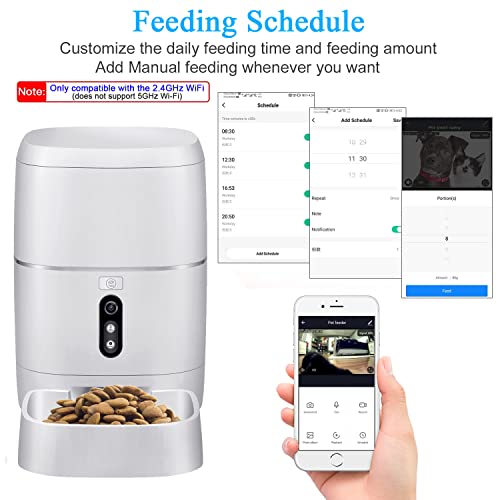 LeeKooLuu Automatic Dog Feeder 2.4G WiFi Cat Dry Food Dispenser HD 1080P Video Camera Timer Bowl Smart Pet Feeder APP Control Q01