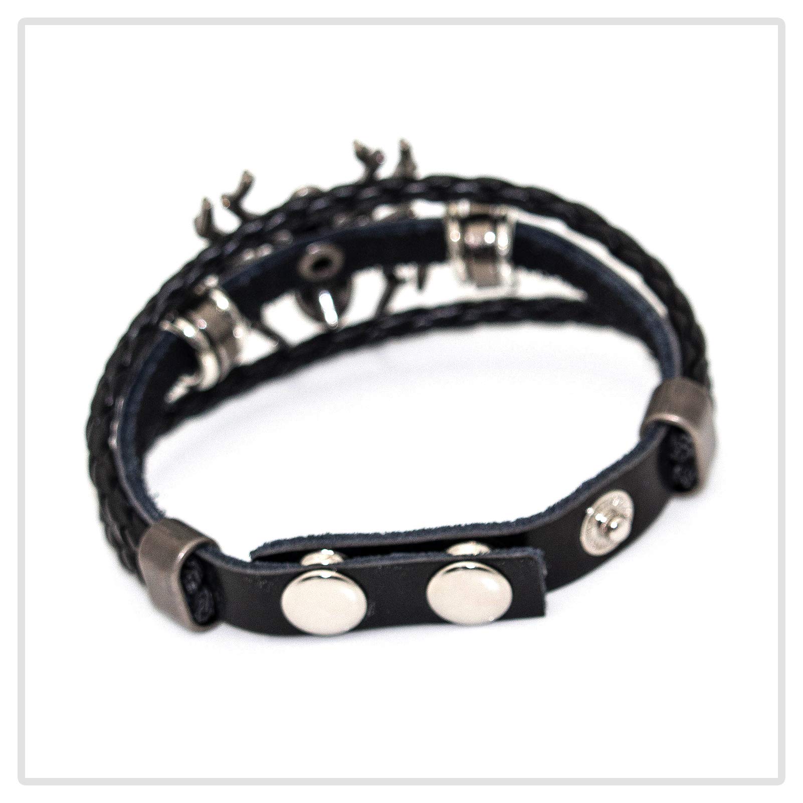 Mgutillart Punk Alloy Buckle Bracelet Spider Leather Bracelet(Spider)